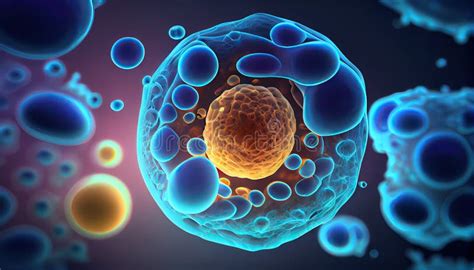 Human Cell Embryonic Stem Microscope Background3d Illustration