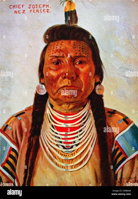 Chief Joseph Nez Percé Chief Head And Shoulders Portrait Facing