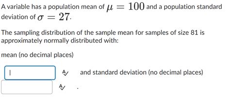 Solved A variable has a population mean of μ and a Chegg