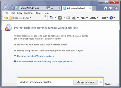 Internet Explorer No Add Ons Open Tutorials