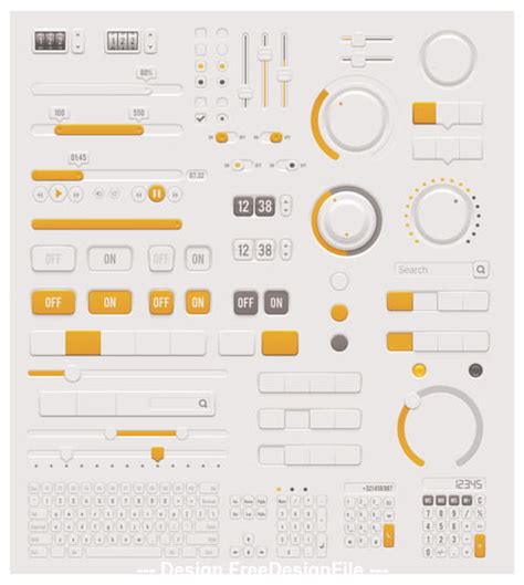 패널 버튼 디자인 요소 벡터 Eps Uidownload