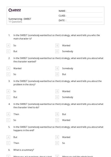 50 Summarizing Worksheets For 2nd Grade On Quizizz Free And Printable