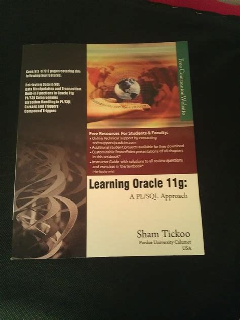 learning oracle 11g a pl sql approach purdue univ prof sham tickoo