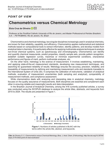 Pdf Chemometrics Versus Chemical Metrology