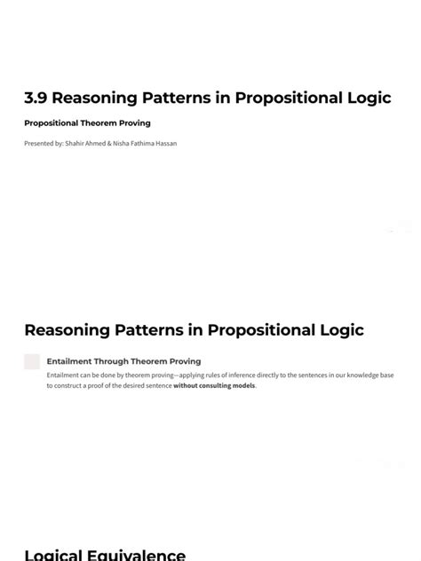 39 Reasoning Patterns In Propositional Logic Pdf Contradiction