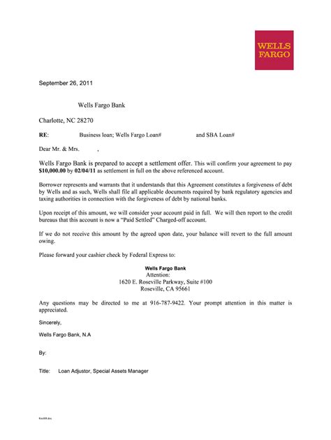 Wells Fargo Acceptance Letter 2011 2022 Fill And Sign Printable