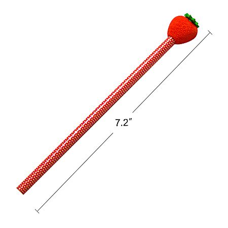 Pure Style Wood Pencil With Eraser Topper 2 Lead Strawberry