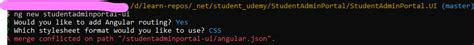 Trying To Add Routing To Angular Proj But Hitting Merge Conflict Error Help Rangular