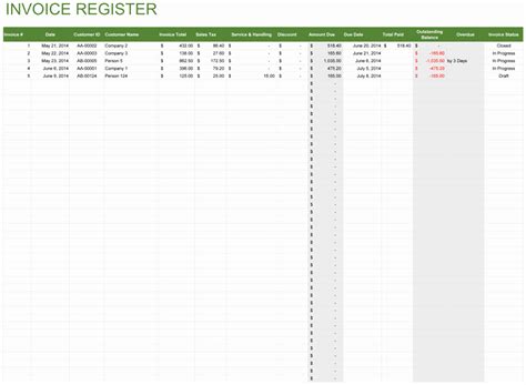Invoice Tracking Template Excel