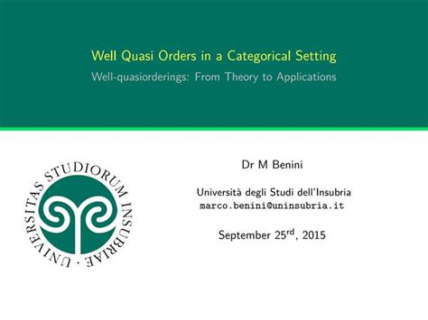 well quasi orders in a categorical setting ppt