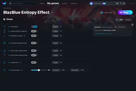 Blazblue Entropy Effect Cheats And Trainer For Steam Trainers Wemod Community