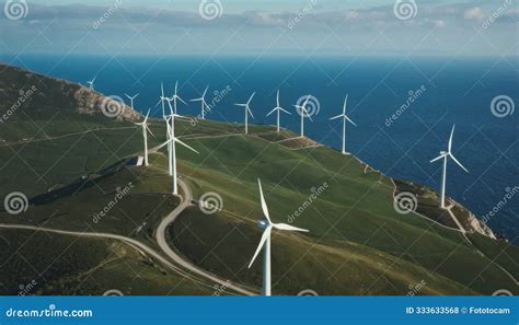 Onshore Wind Farms Alternative Energy Sources Ai Ai Generated Stock