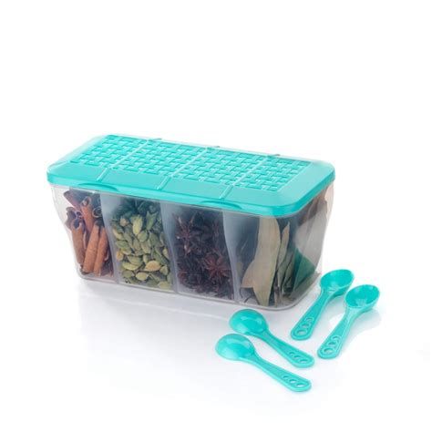 Buy Shivshakti Industries 4 Section Conainer For Vegetables Pack Of 1 Sky Blue Online At Low