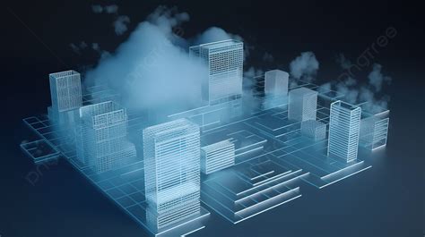 รูปพื้นหลังมุมมองสามมิติของเทคโนโลยีคลาวด์คอมพิวติ้งใน 3 มิติ พื้นหลัง ข้อมูลมือถือ