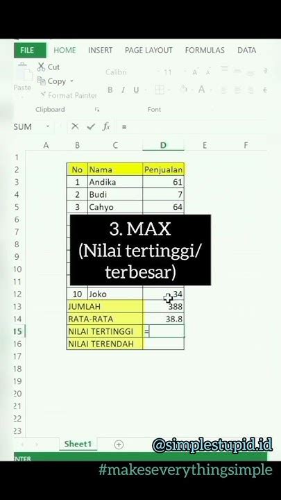 Rumus Yg Banyak Digunakan Di Excel Shorts Excel Exceltutorial Fyp