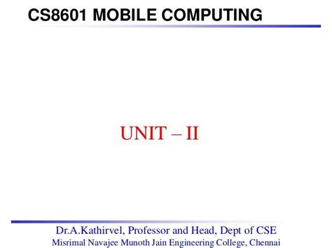 Vijayakumar Cse On Linkedin Cs8601 Mobile Computing