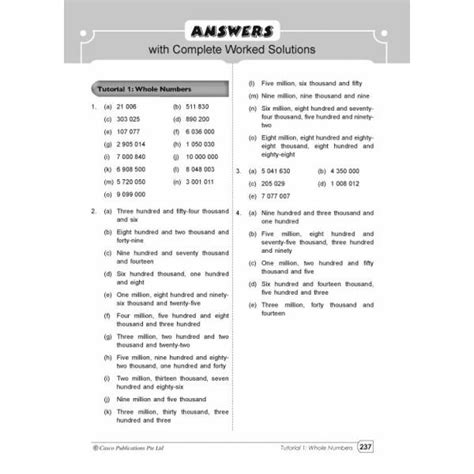 Primary Five Mathematics Tutor 5a Volume 1