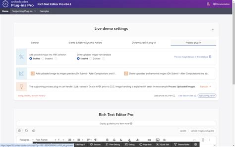 The Plug In Sample Application Rich Text Editor Pro For Oracle Apex