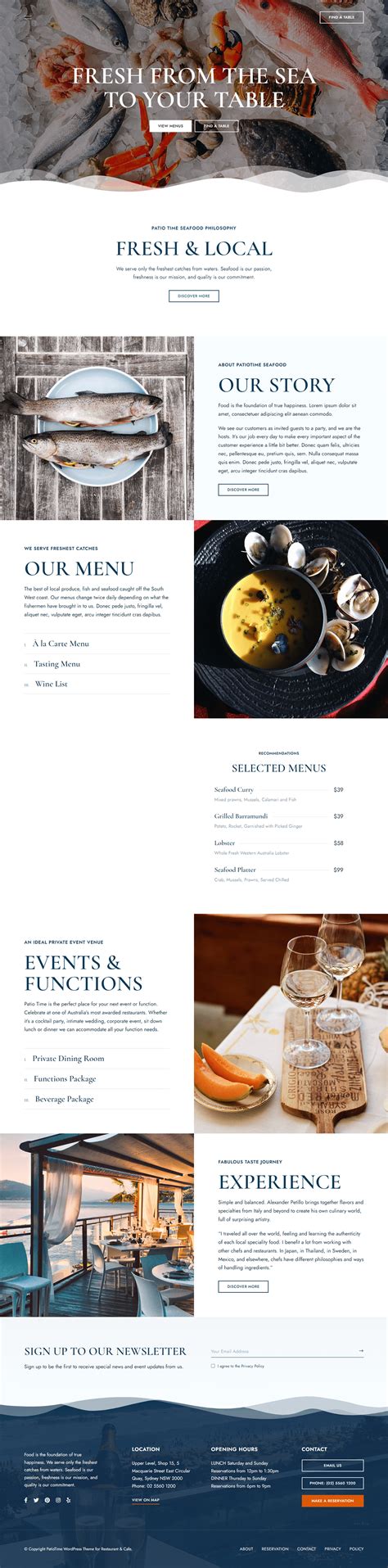 Restaurent Website By Patiotime Behance