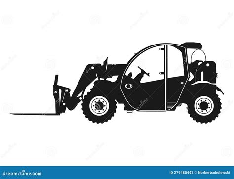 Modern Compact Rough Terrain Telehandler Stock Vector Illustration Of Handler Loader 279485442