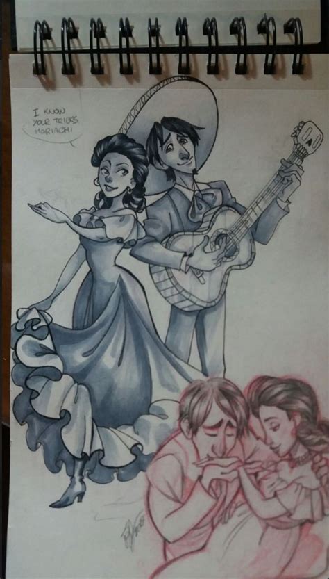 Hector And Imelda Sketch Drawings From Coco Disney Fan Art Disney Art Drawing Cartoon Characters