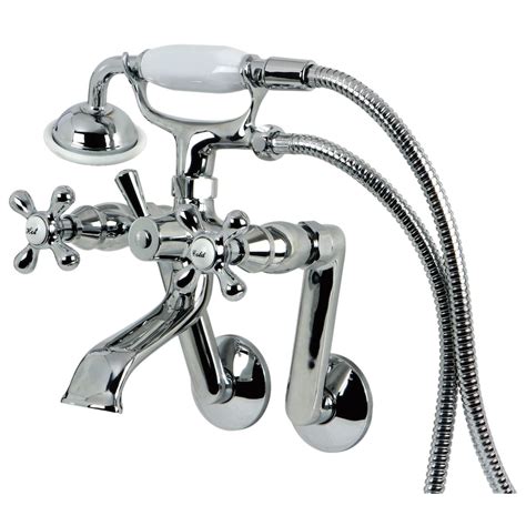 Kingston Brass Victorian 3 Handle Tub Wall Claw Foot Tub Faucet With