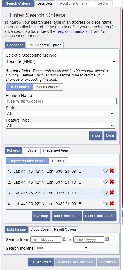 Searching For Sentinel Imagery Baseline Gis