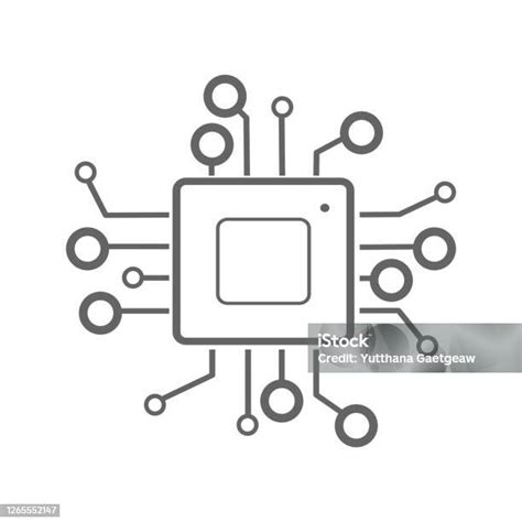 cpu 아이콘입니다 웹 사이트 및 모바일 미니멀한 평면 디자인프로세서 라인 벡터 아이콘 0명에 대한 스톡 벡터 아트 및 기타