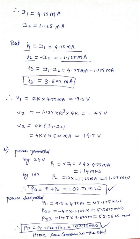 A Using Kvl Kcl And Ohms Law Find V1 V2 V3 I1 I2 Andi3 Hint