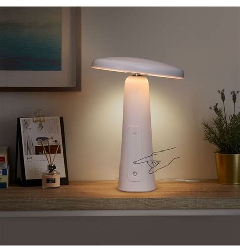 Shluce 모던 Led 배터리 작동 터치 테이블 램프 작고 밝은 조절 가능한 침대 옆 야간 조명 휴대용 티몬