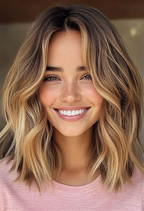 32 Low Maintenance Medium Length Haircuts Sunlit Beachy Lob With