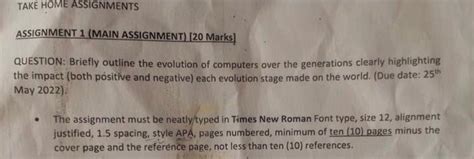 solved take home assignments assignment 1 main assignment