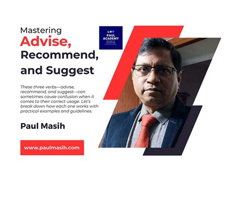 Mastering Vocabulary Advise Recommend And Suggest Guidelines