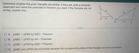 Solved Determine Whether The Given Triangles Are Similar If They Are