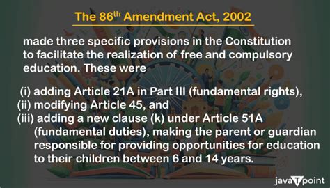 Eighty Sixth Amendment Act 2002 Tpoint Tech