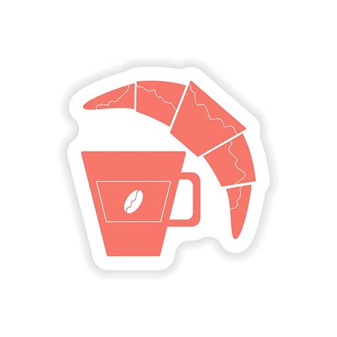 흰색 배경 커피 컵 벡터에 종이 스티커 Ai Eps Uidownload