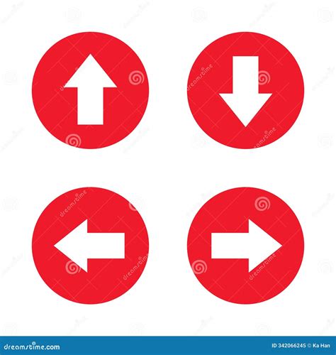 Up Down Left And Right Arrow Icon On Red Circle Stock Illustration Illustration Of Graphic