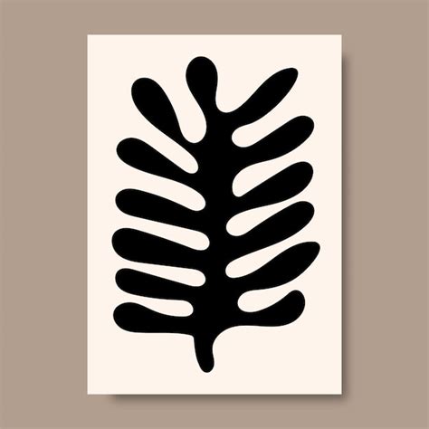 장식 미술을 위해 마티스에서 영감을 받은 갠지스 실루엣 포스터 프리미엄 벡터