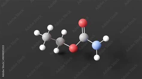 Ethyl Carbamate Molecular Structure Urethane Ball And Stick 3d Model