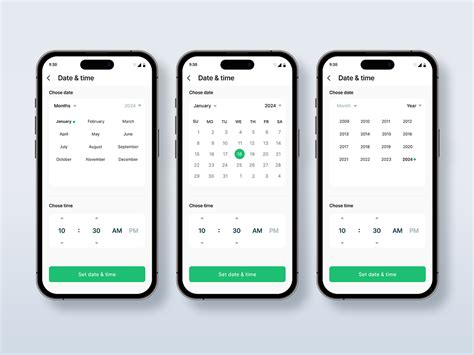 Chose Time And Date Mobile App Ui Exploration By Amir Islam On Dribbble
