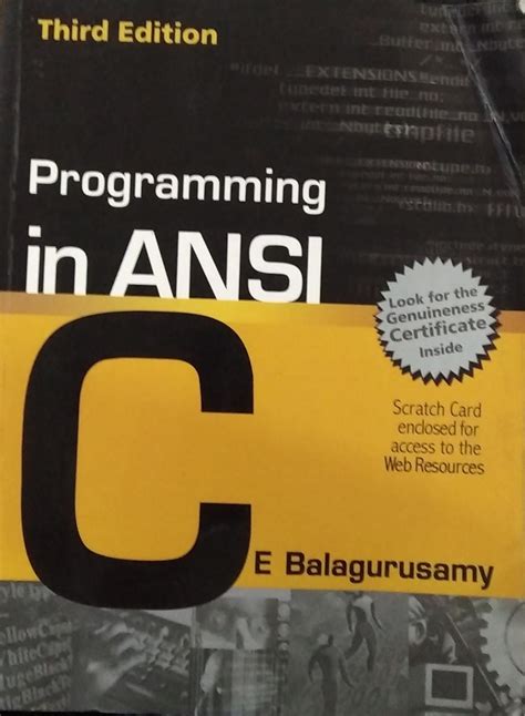 Buy Programming In Ansi C By Balagurusamy E