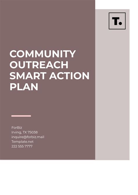 Free Community Outreach Smart Action Plan Template To Edit Online