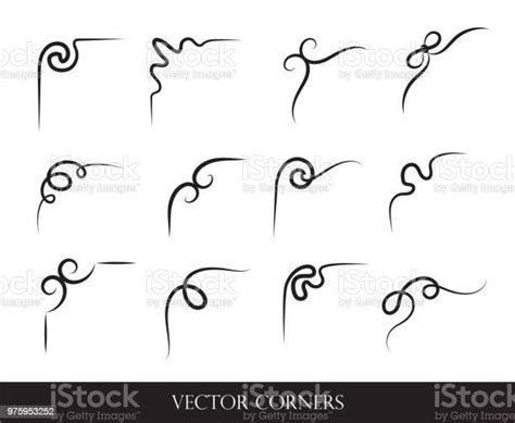 프레임 테두리 레이블 설정 합니다 원래 디자인 요소의 컬렉션입니다 벡터 서 소용돌이 스와시 화려한 모티브와 스크롤 개체 그룹에 대한 스톡 벡터 아트 및 기타 이미지 Istock