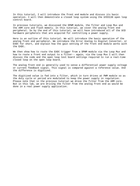 The Ucd3138 Analog Front End Afe Module Introduction To The Analog Front End Module Afe