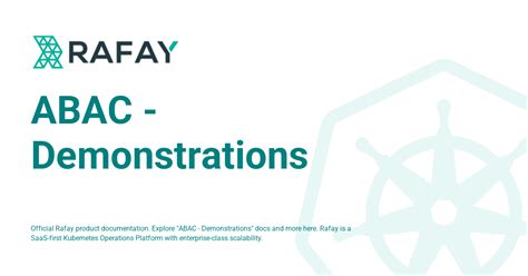 Abac Demonstrations Rafay Product Documentation