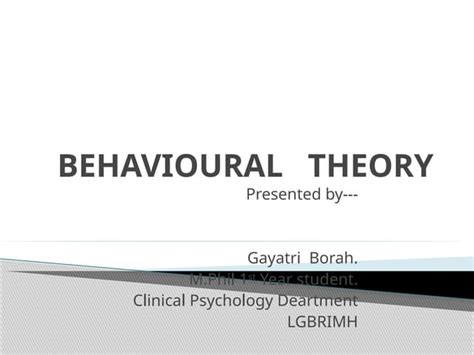 Applications Of Behavioural Theorypptx