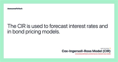 Cox Ingersoll Ross Model Cir Awesomefintech Blog