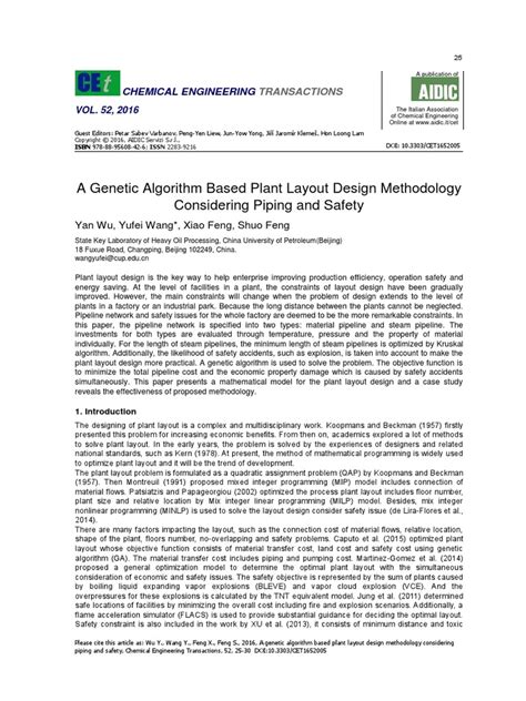 A Genetic Algorithm Based Plant Layout Design Methodology Considering