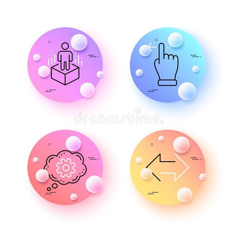 Cogwheel Sync And Augmented Reality Minimal Line Icons For Web Application Printing Vector