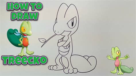 How To Draw Treecko Pokemon Step By Step Tutorial Youtube